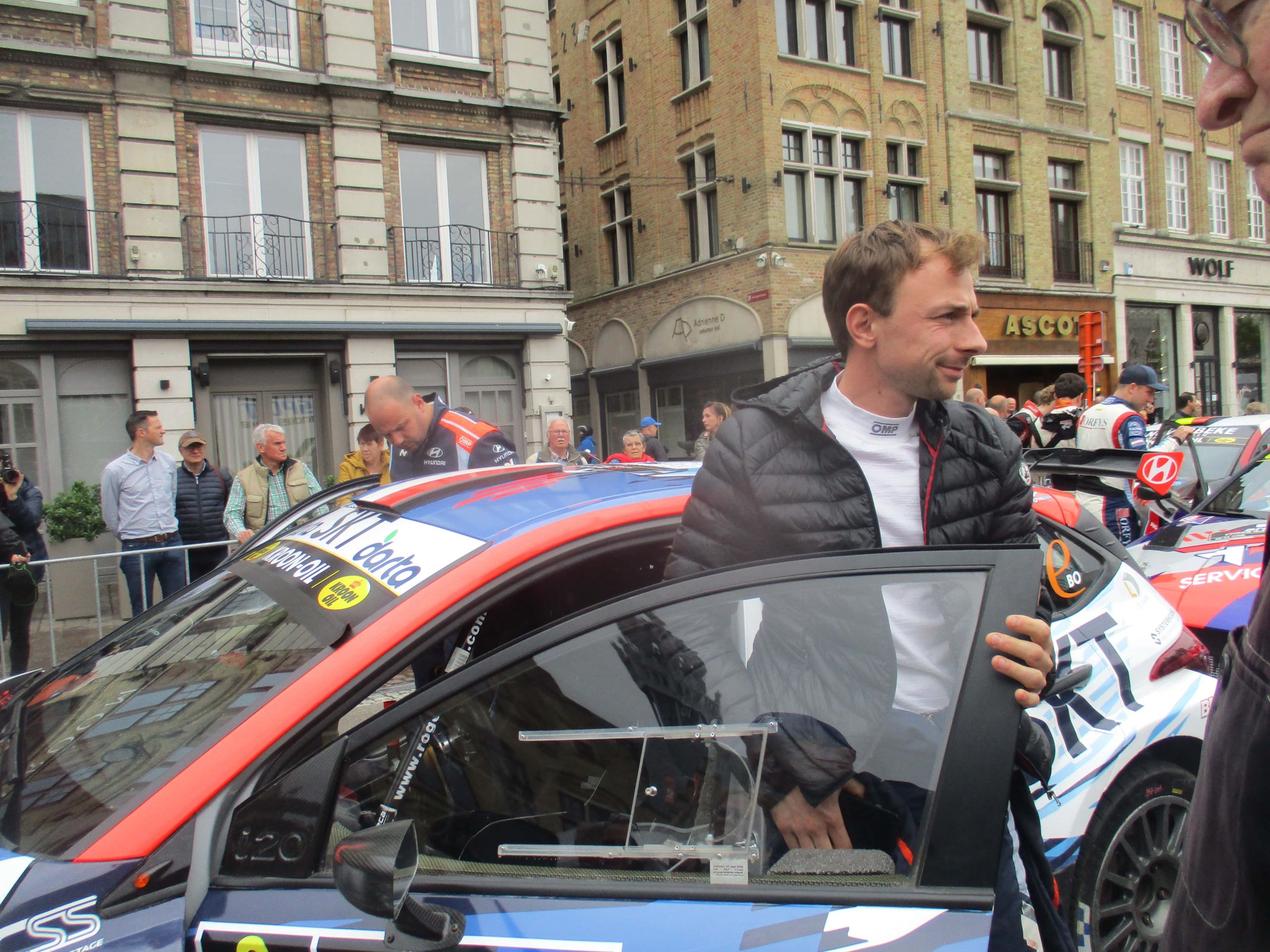 Rallye d'Ypres Stéphane Lefebvre et Tom Boonen au départ